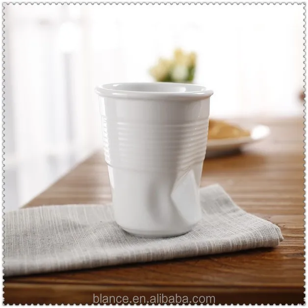 Cheap Ceramic Crumple Cup Crushed Cup Mug Crumpled Coffee Cup - Buy ...