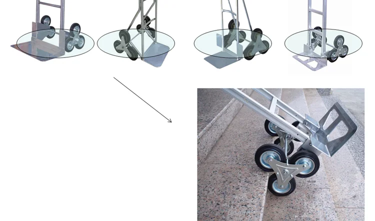 Wbd Black Rubber Metal Core 3 Stair Climbing Wheels For Hand Trolley ...