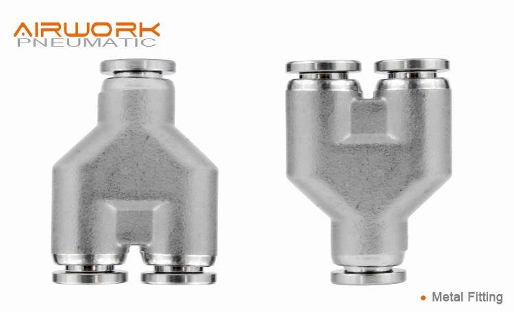 Py Pneumatic 304 316 Forged Stainless Steel Y Branch 3 Way Equal Tube ...