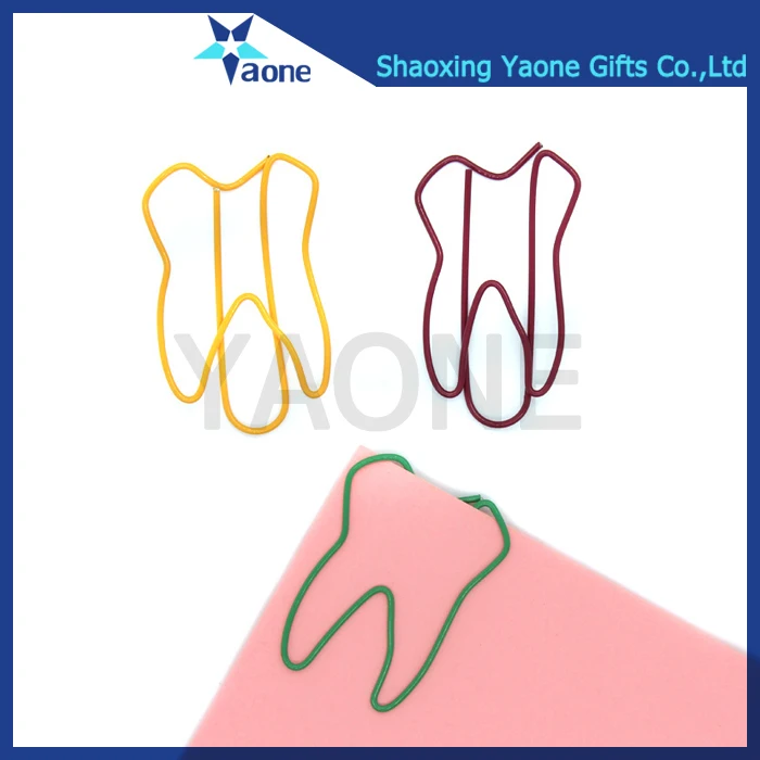 Tooth Shaped Paper Clips Pin Decorative Paperclip Cute Office Clips ...
