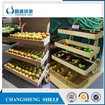 Wood 3- Tier Fruit Display Stand Rack Shelf - Buy Fruit Vegetable ...