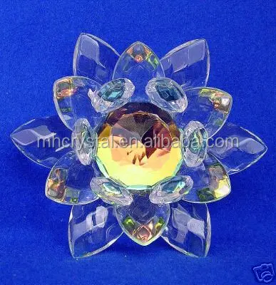 Rainbow Color Crystal Lotus Flower Mh-h0090 - Buy Decorative Crystal ...