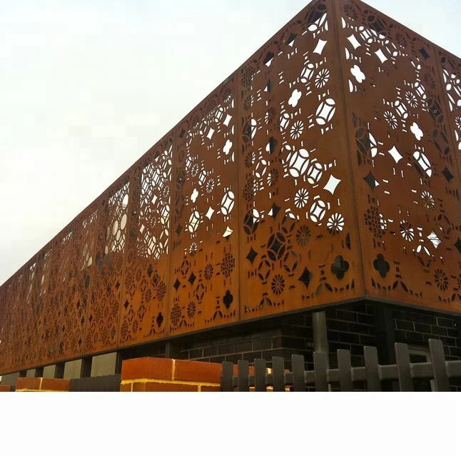 Perforated Facade Corten Steel Wall Panels Exterior Wall Cladding - Buy ...