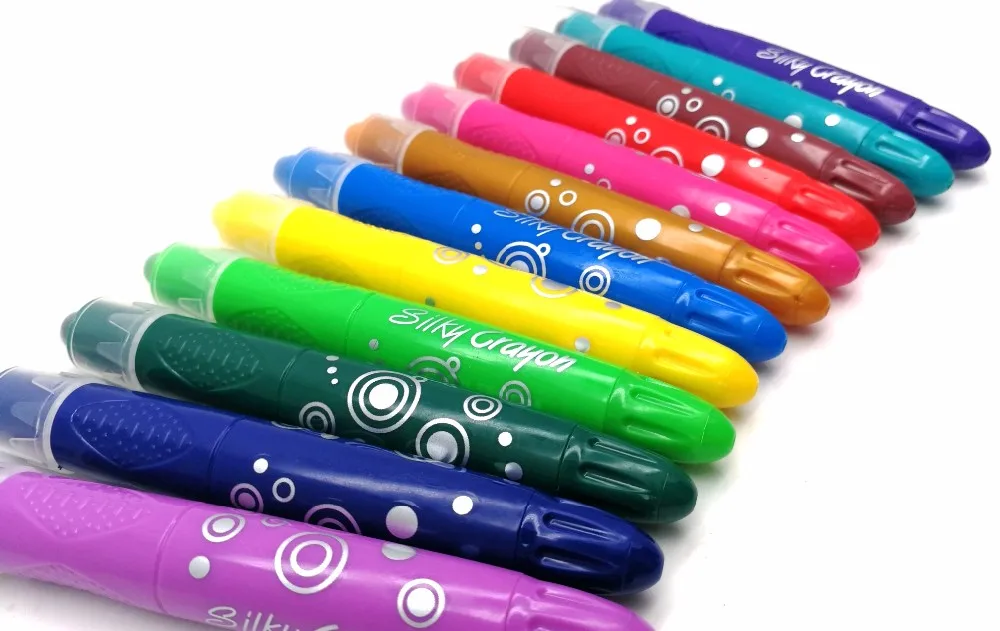 Silky Gel Crayons For Toddlers 12 Colors Washable Non Toxic Plastic ...