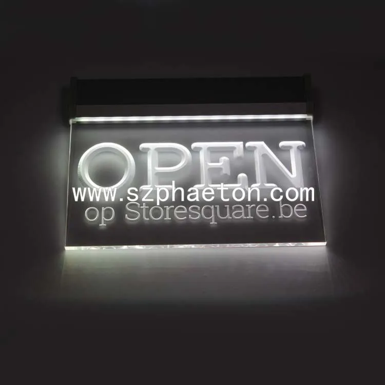 Battery Powered 24hours Electronic Lighted Led Open Sign Board For Shop ...