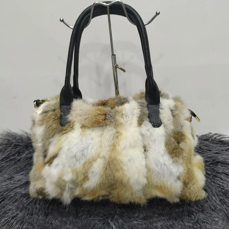 New Design Ladies Genuine Rabbit Fur Tote Hand Bag - Buy Fur Tote Bag ...