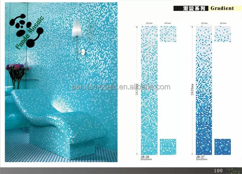 Jb-66 Swimming Pool Gradient Mosaic Glass Tile Color Mixed Glass Mosaic ...