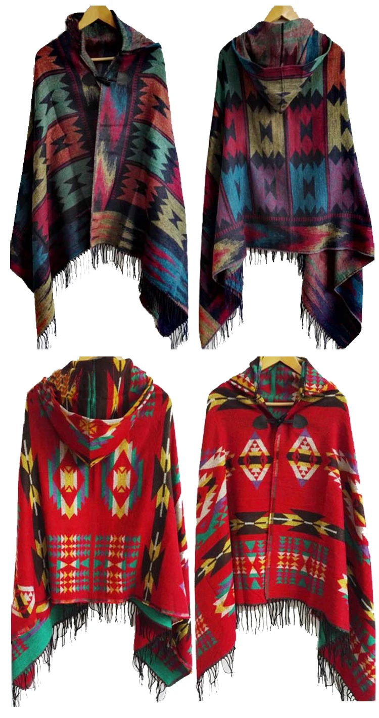 Big Scarves Winter Scarf Cashmere Poncho Women Bohemian Shawl Scarf ...
