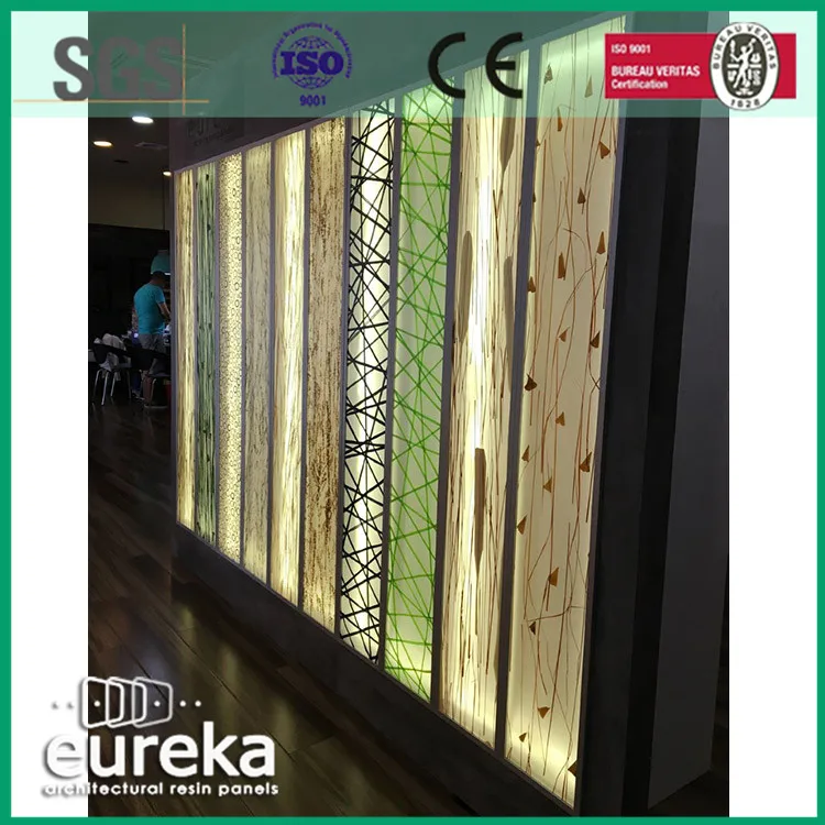Natural Resin Acrylic Panel 3d Folding Sliding Partition Wall For ...