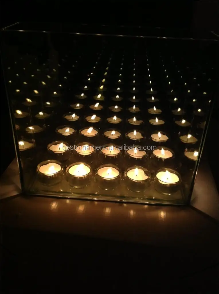 Infinity Glass Tealight Candle Holder - Reflective & Stylish