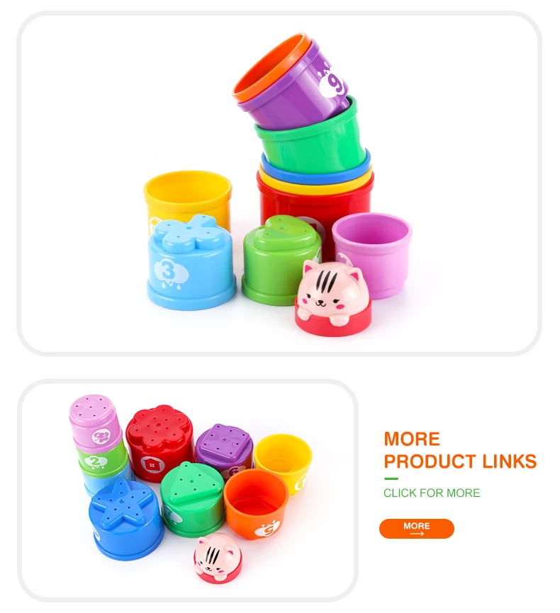 Baby Educational Colorful Learn Graphs Figures Stack Up Cups With ...