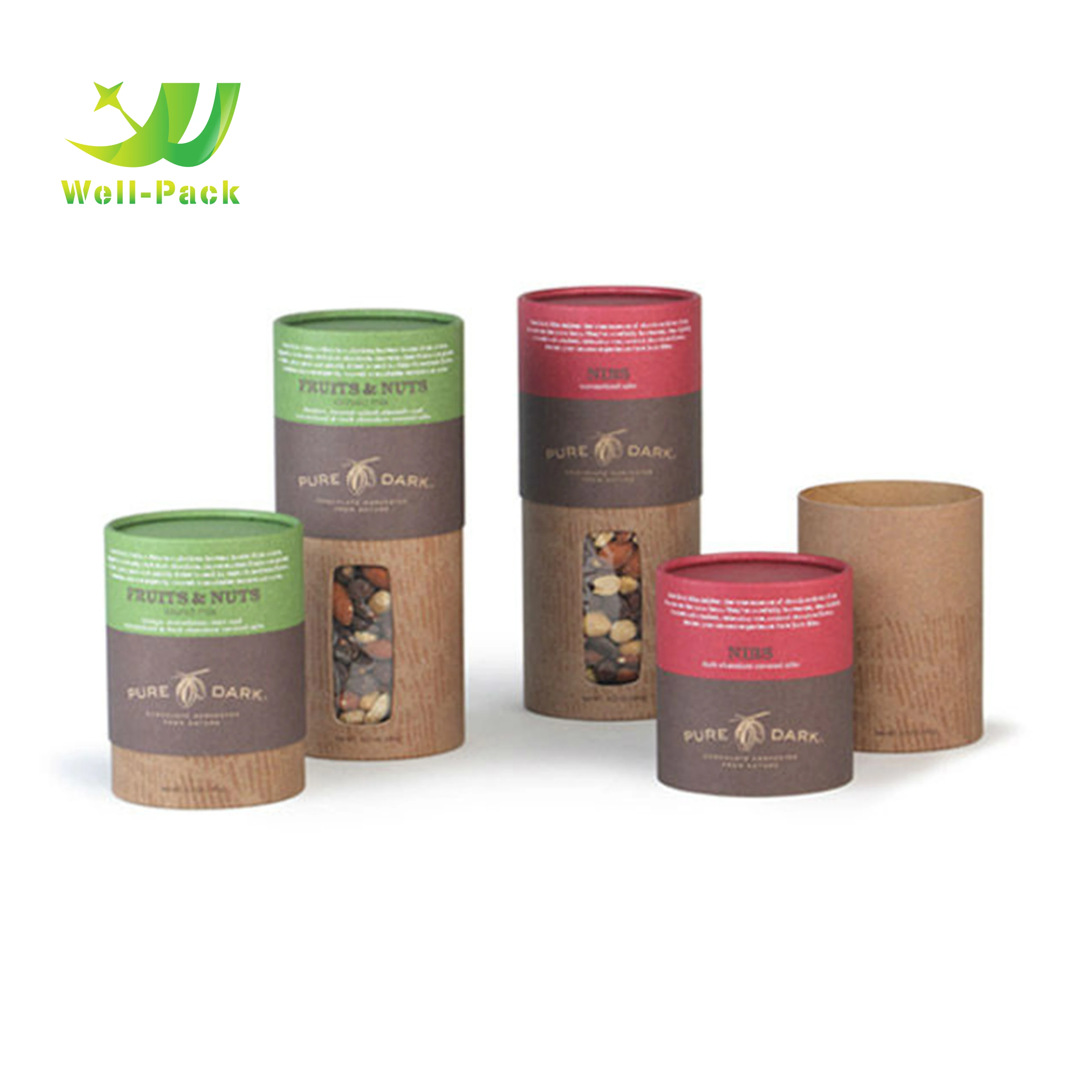 Eco Friendly Food Grade Paper Cylinder Packaging Box/tube/container For ...