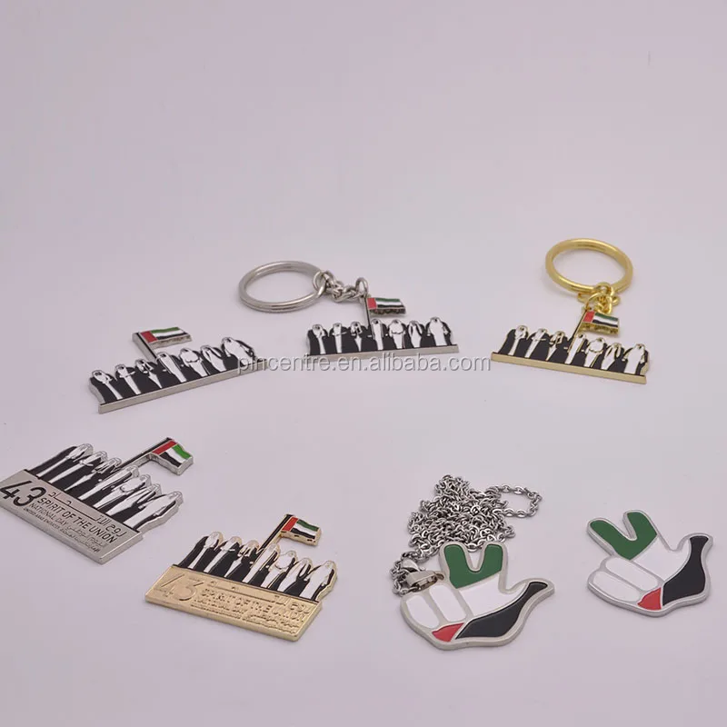 Custom Metal Rectangle Shape Enamel Arabic Uae Keychain - Buy Keychain ...