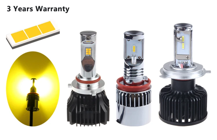 8400 Lumen Linear Yellow Amber Color 2700k H11 Led Headlight Bulb With ...