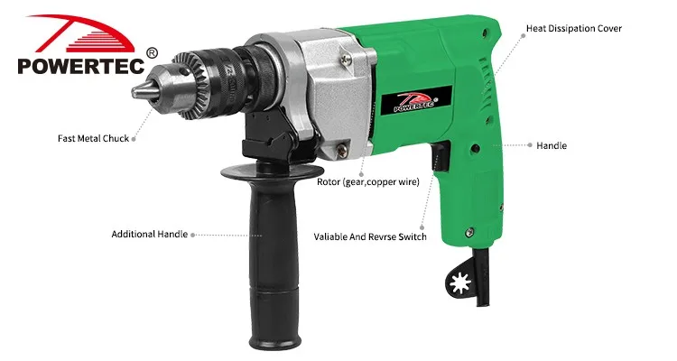 POWERTEC PT82049 Power Tools 600W Electric 13mm Impact Drill| Alibaba.com