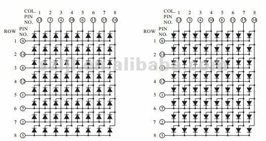 Common Anode/cathode White 8x8 Led Dot Matrix Display Module - Buy Led ...