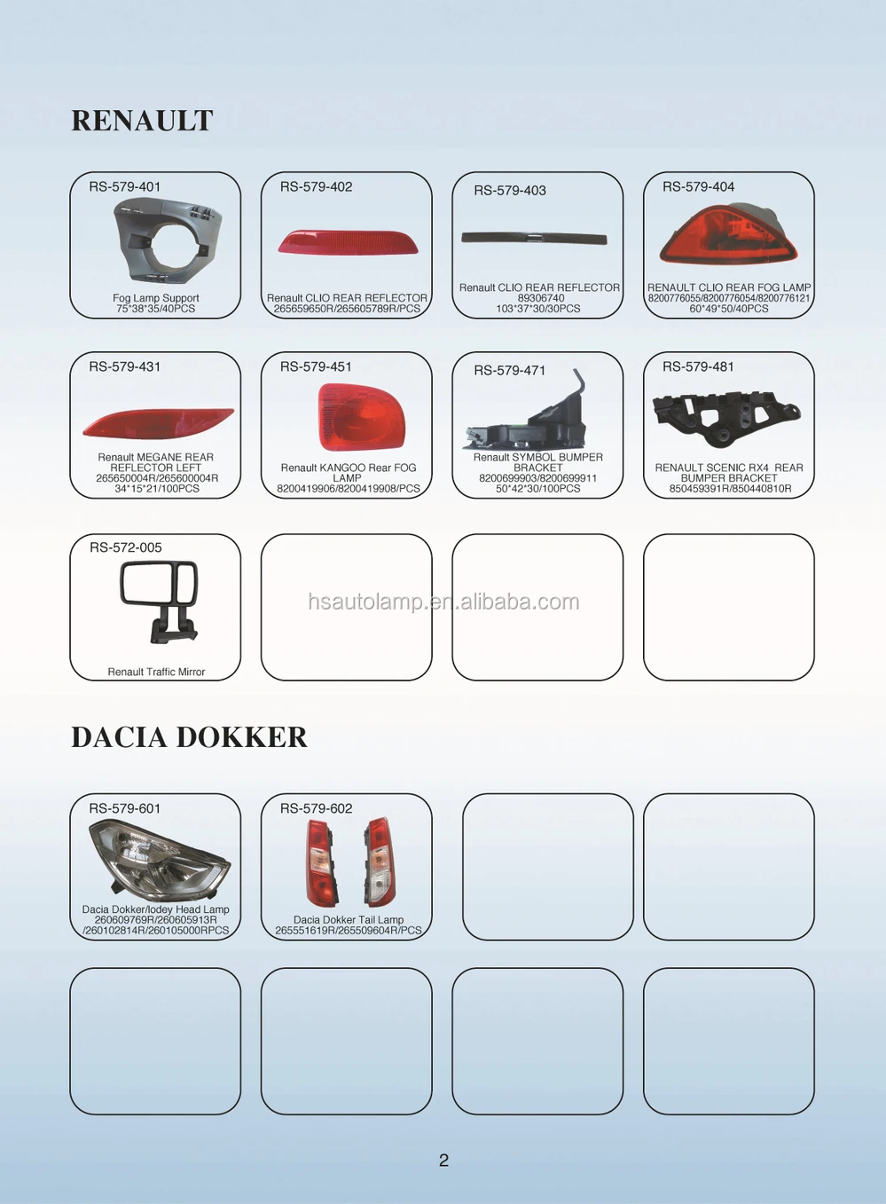 Tail Lamp,265551619r/265509604r,Tail Light 2013 For Dacia Dokker Dokker ...