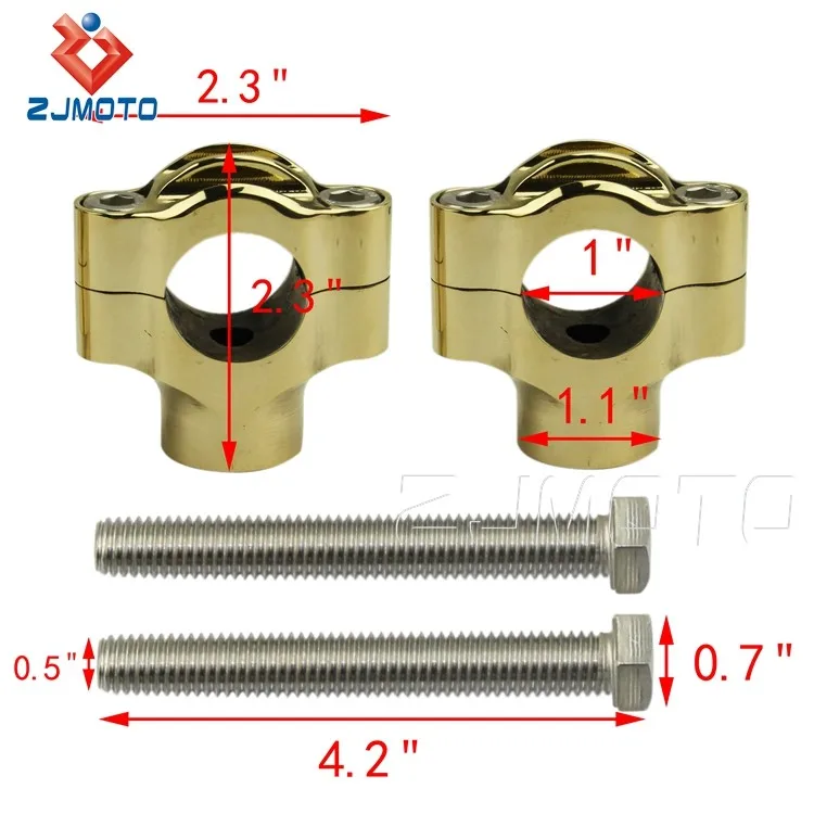 Old School Finned Solid Brass Risers Harley Bobber Chopper Springer 1 ...