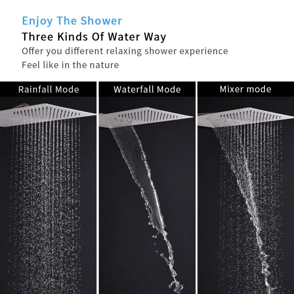 Homedec 20 Inch Rain Shower Head - High Pressure & Stainless Steel