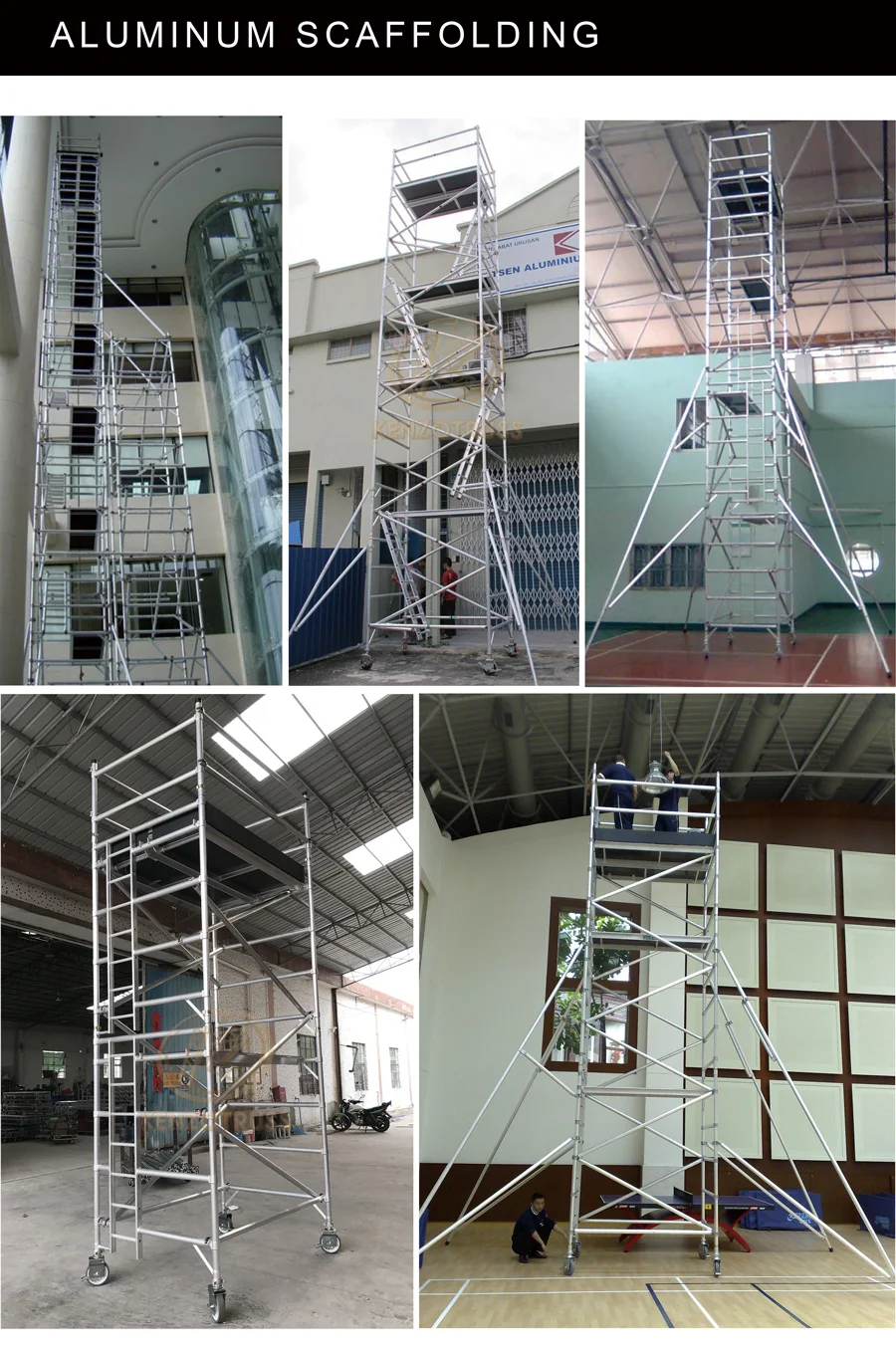 Light Weight Mobile Aluminum Foldable Scaffolding For Sale With Wheels ...