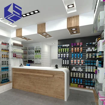 E1 Mdf Pharmacy Shop Counter Design Medical Store Display Rack For Sale ...
