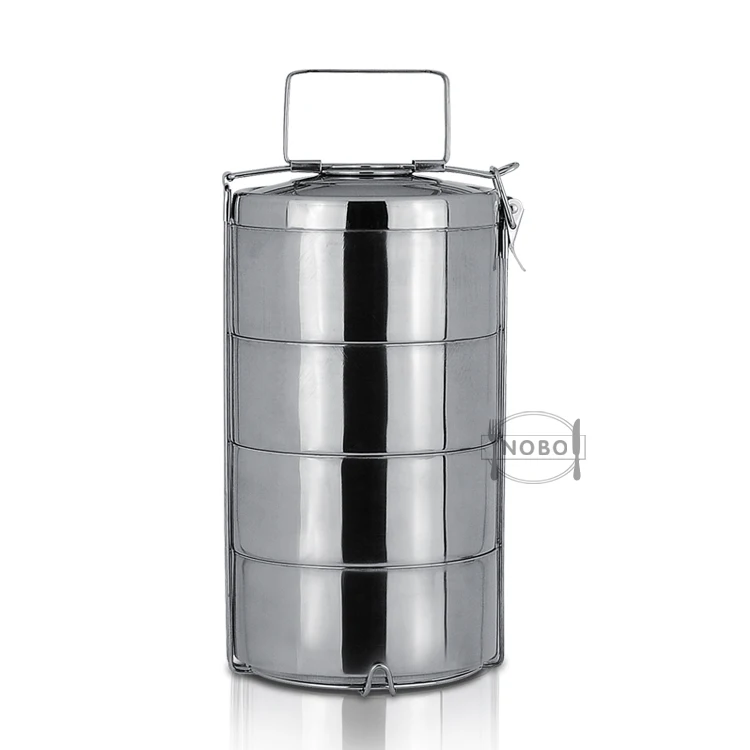 4 Tier Indian Tiffin Container Stainless Steel Food Carrier Tiffin ...