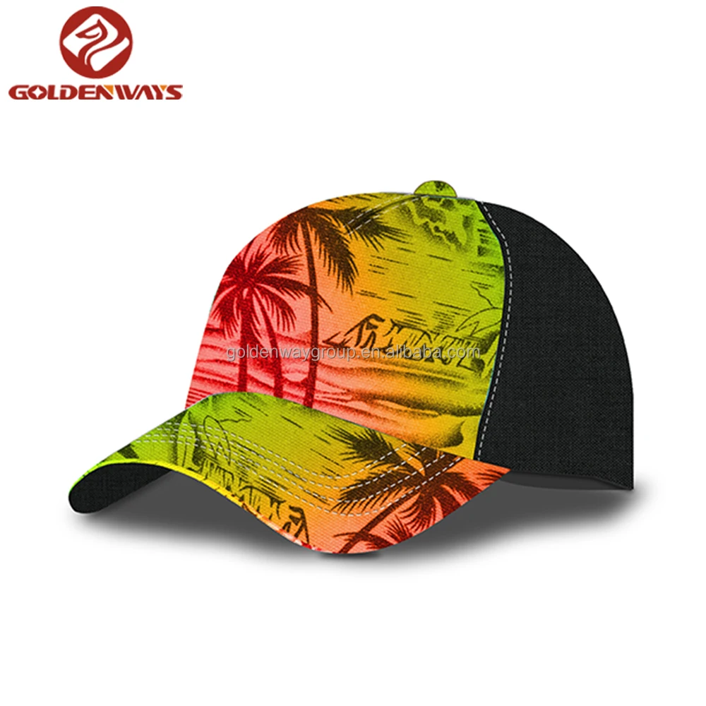 Custom Design Coconut Tree Printing Blank 5 Panel Baseball Cap Buy 5