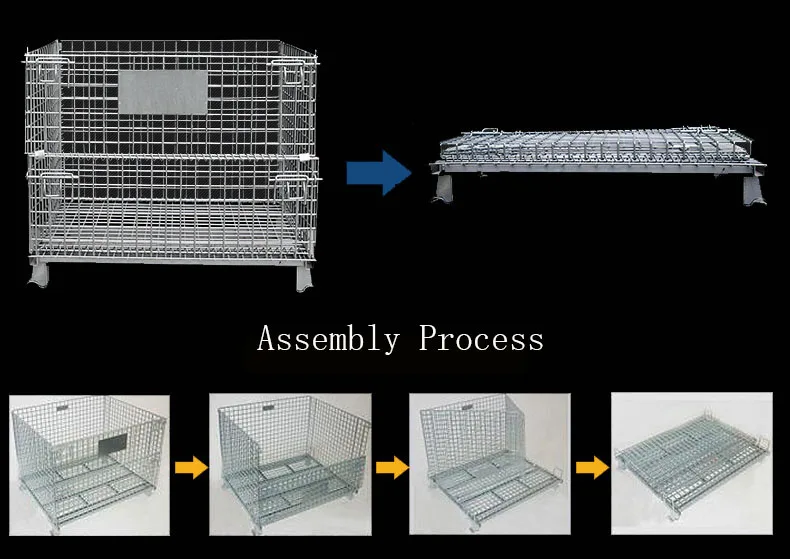 Customized Wire Stacking Stillage Pallet Racking Mesh Roll Cage ...