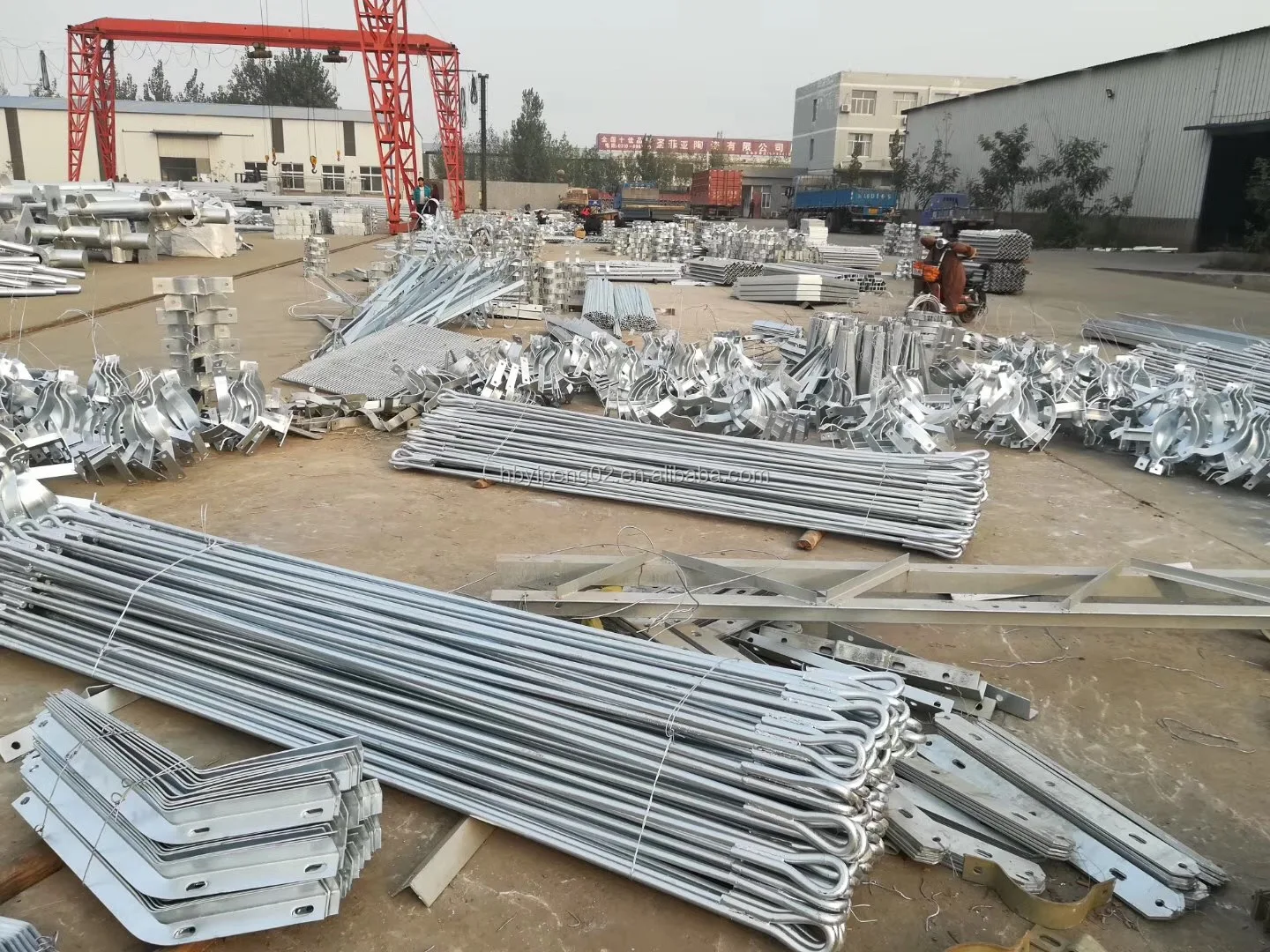 11KV Galvanized Steel Crossarm High Voltage Electric Cross Arm Pole Arm ...