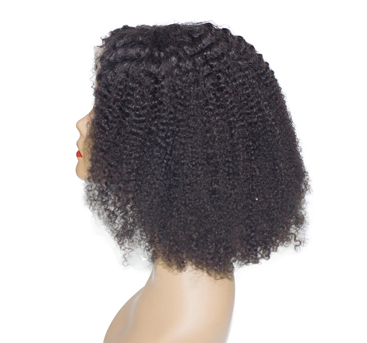 Morein Short Bob Wigs 100% Human Hair Lace Front Kinky Curly Hair Wig ...