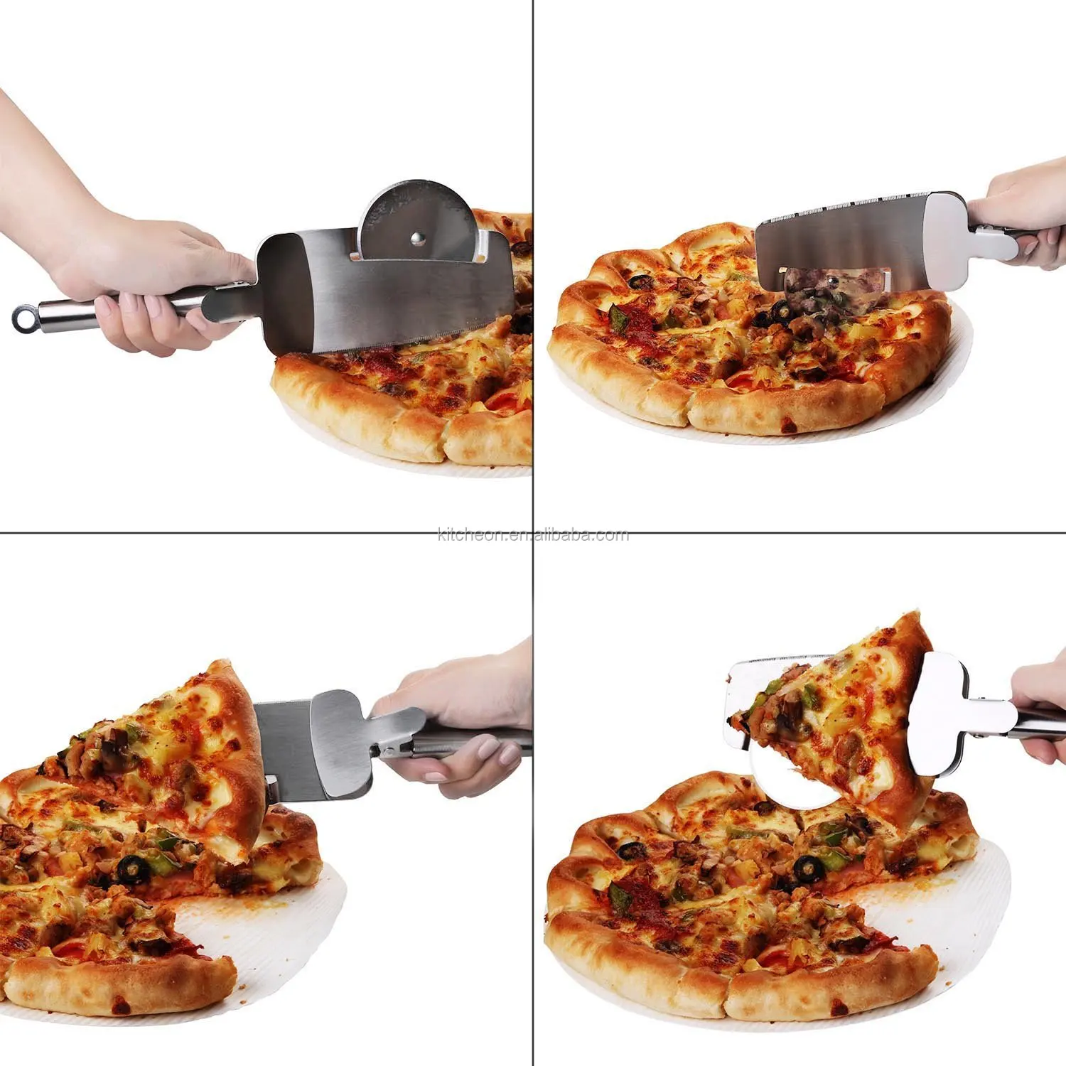 Multifunctional Stainless Steel Pizza Cutter Cake Server Shovel With ...