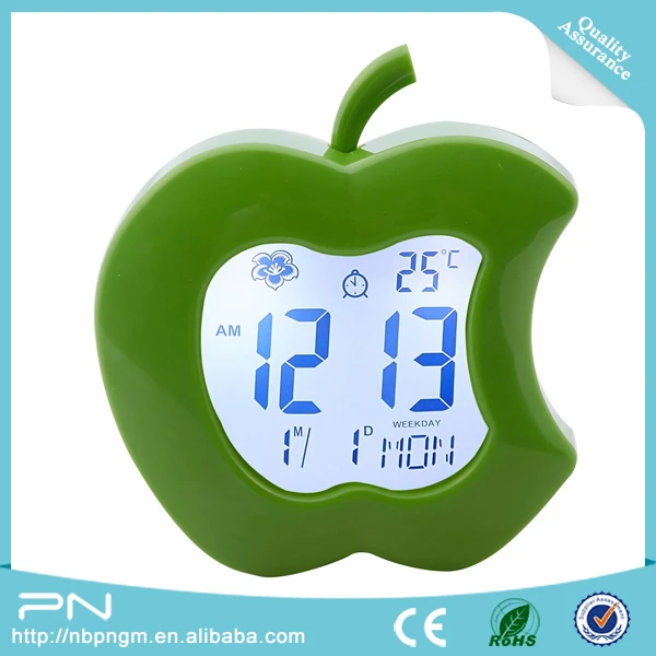 Apple Shape Clock,Multi-function Fashion Led Digital Alarm Clock,Kids ...
