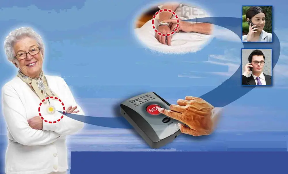Hot ! Elderly Personal Wireless Sos Alert Device With Wearable Panic ...
