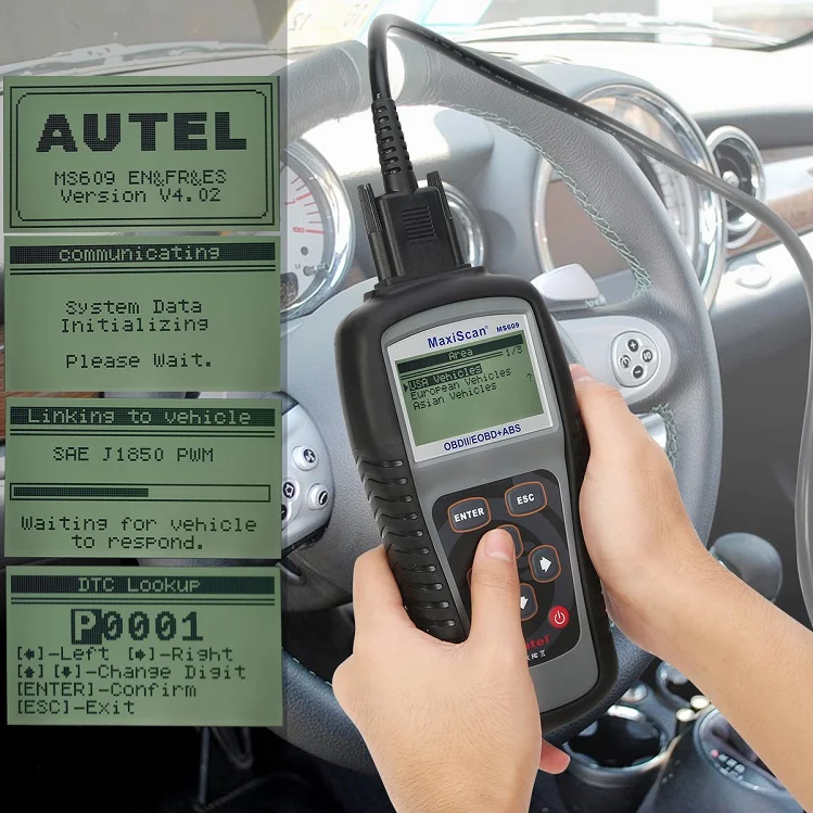 Autel Maxiscan Ms609 Obd2 Scanner With Full Obd2 Functions Abs ...