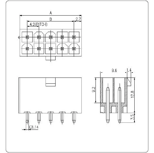 Yeonho 4.2mm Pitch Wire To Board Header Connector Smw420-02-bk Header 2 Pin Black Connector ...