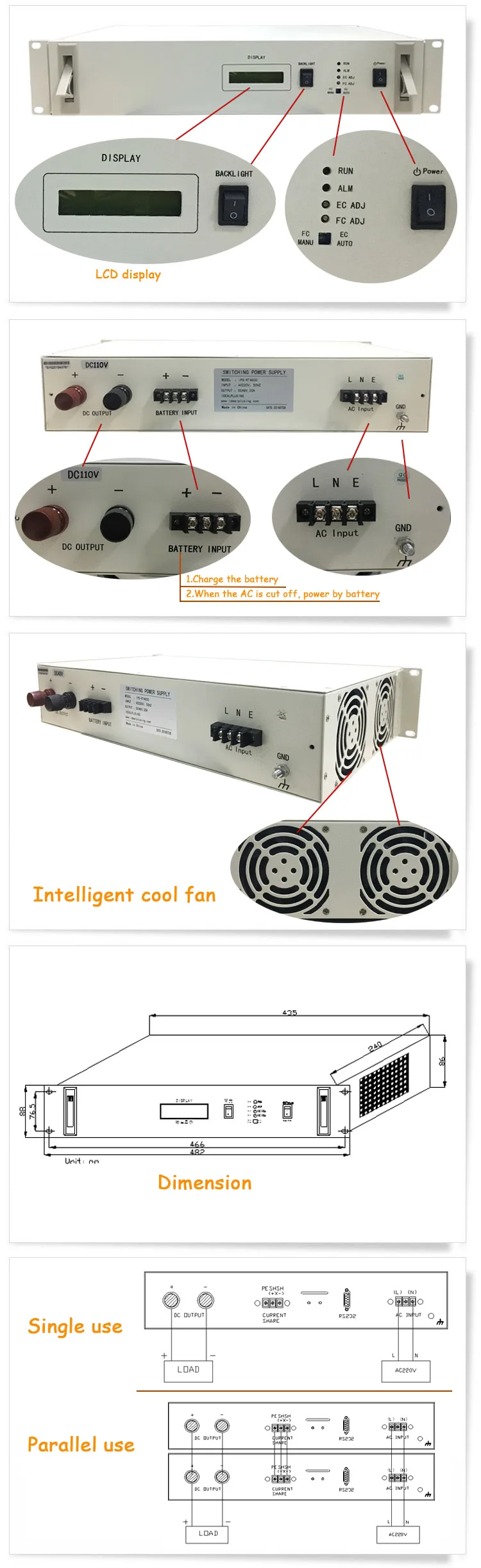 220vac To 110vdc Power Supply 5a Rectifier Module For Telecom - Buy ...
