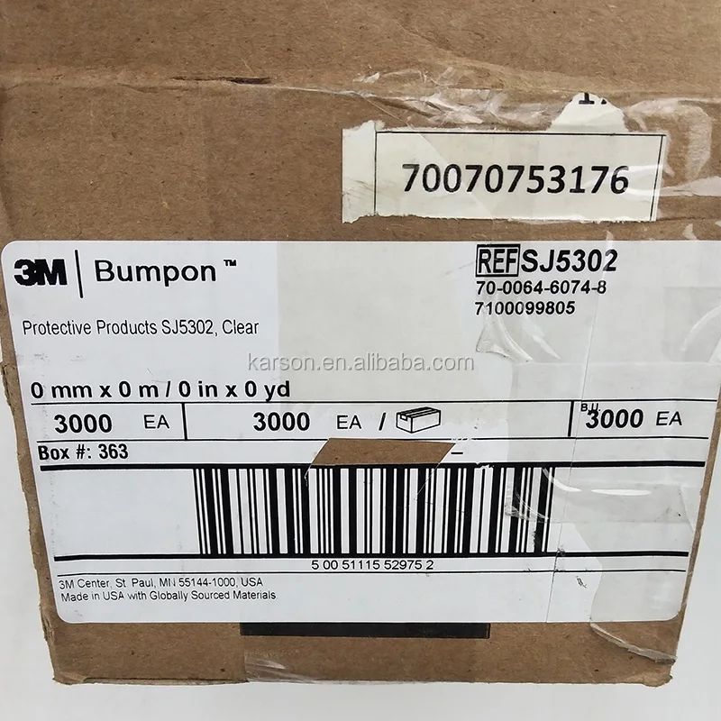 3M Bumpon SJ5302 - Clear, Made in USA - 3000pcs Processing Service