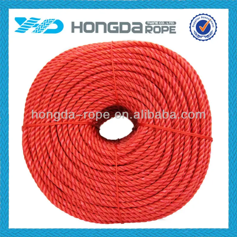 6mm Twisted Cord PP Plastic Rope Red - Durable & Versatile