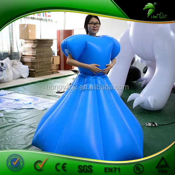 Air Tight Inflatable Dress Pvc For Masquerade Party / Beautiful Blue ...
