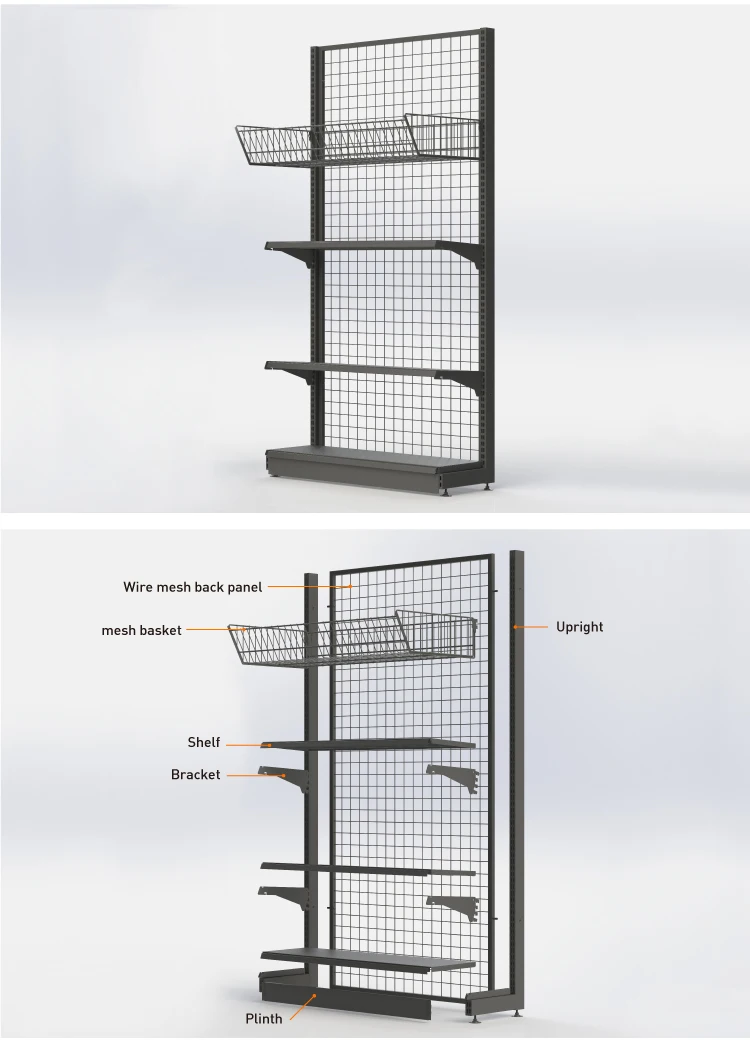 Metal Wire Mesh Display Shelf Adjustable Industry Hanging Storage Racks ...