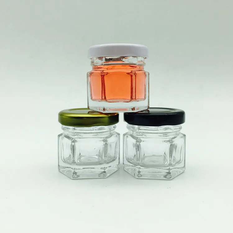 Small Skinny 30ml Hexagonal Honey Comb Glass Jar With Gold Lid - Buy ...