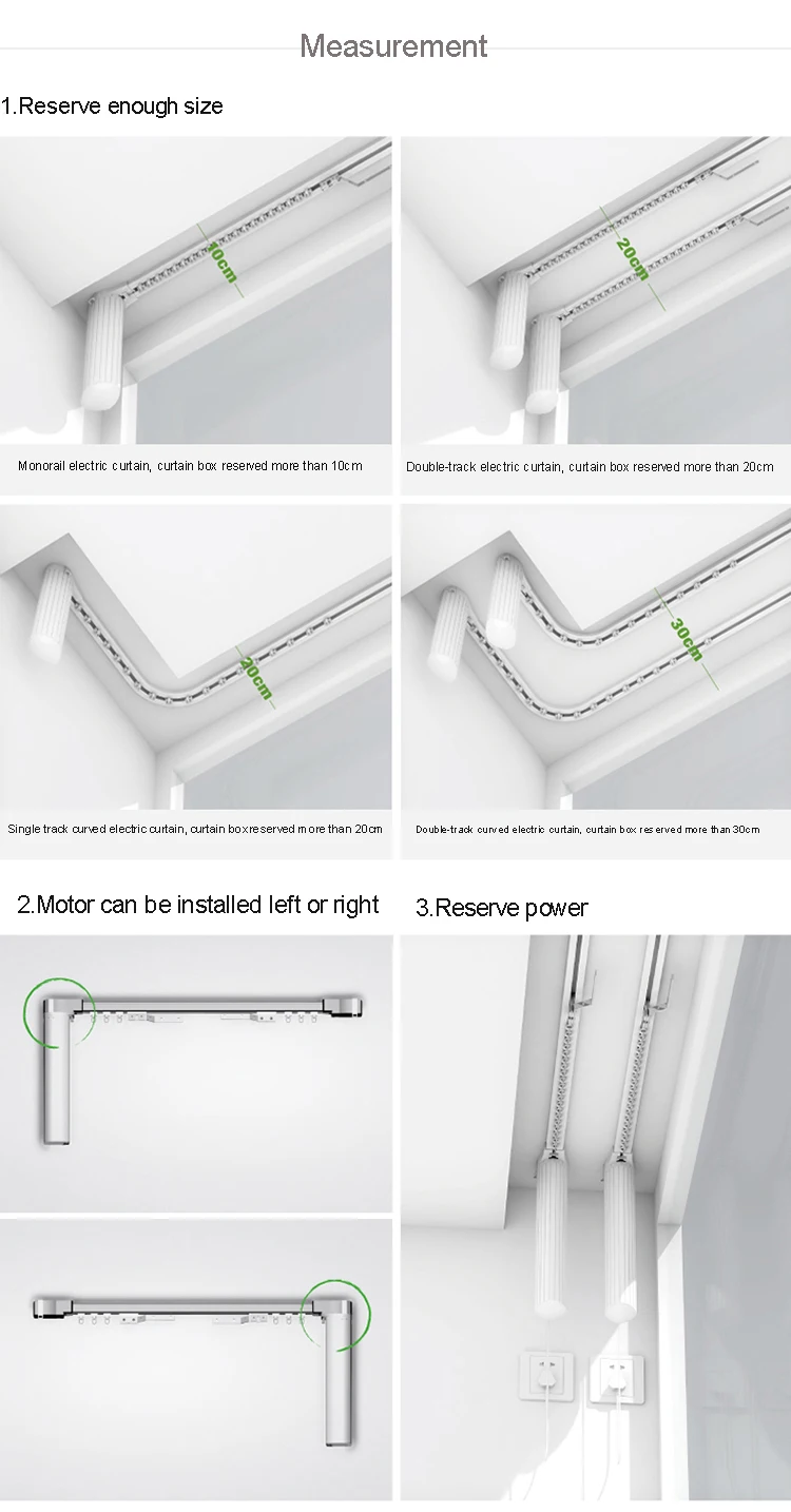 Heavy Duty Ceiling Mounted Silent Motorized Electric Curtain Track with ...
