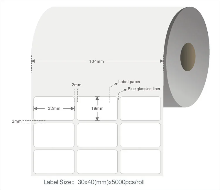 32*19mm,5000pcs /roll,Selfadhesive Sticker,Adhesive Label With Single ...