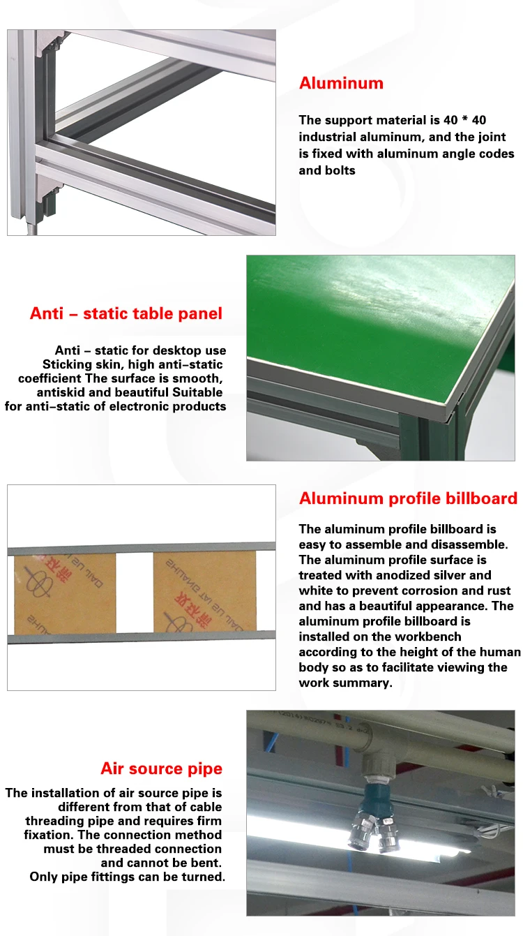 Flexible Pipe Work Table Industrial Aluminum Work Bench For Assembly ...