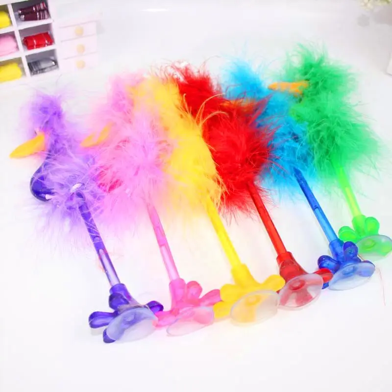 Funny Cute Ostrich Feather Gift Pen Fluffy Bird Pens Novelty Pens With ...