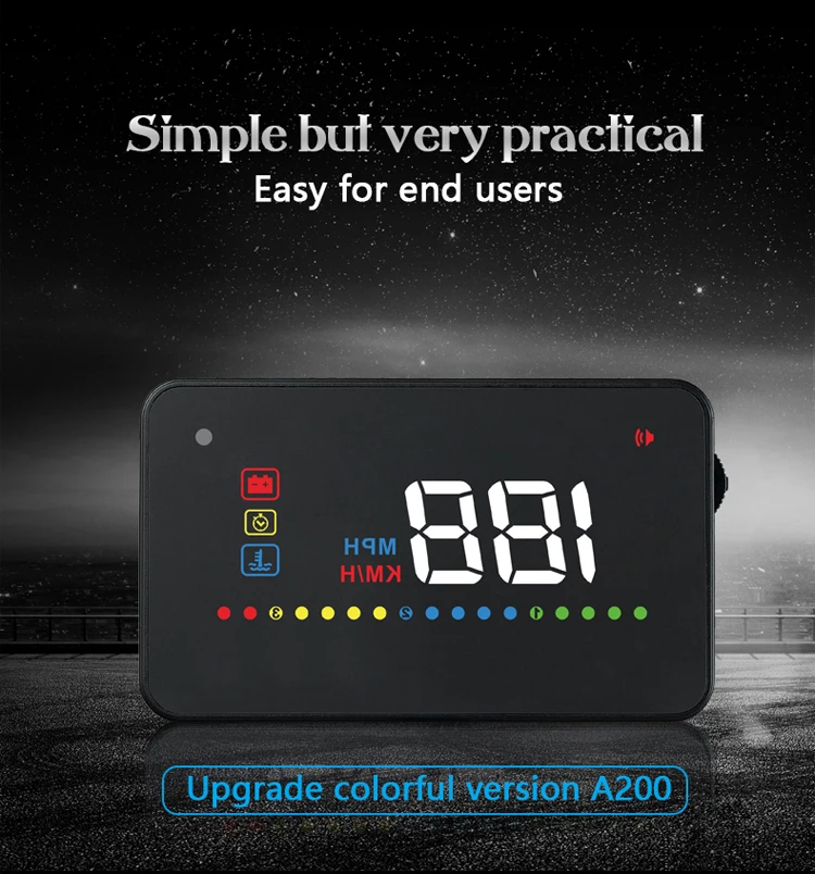 2021 Best Sell Car Projector Speedometer OBD2/OBDII 3.5 Inch Car HUD A200 Car Head up Display ...