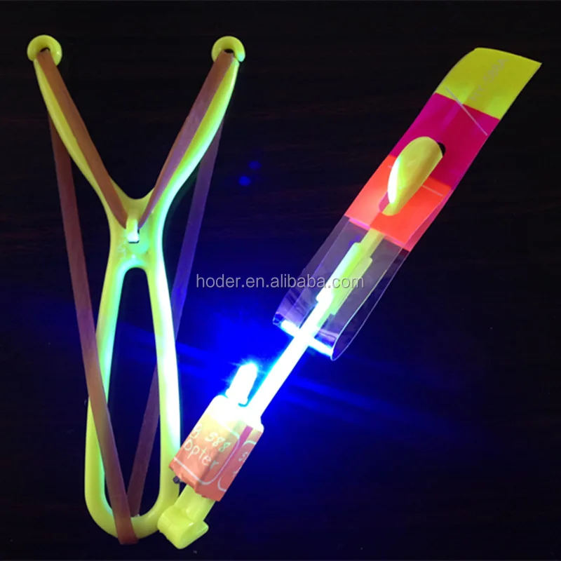 Helicopter Slingshot - LED Light-up Flying Toy for All Ages