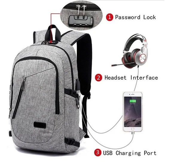 College Backpack Shoulder School Bags Mens Boys Travel Rucksack Bag