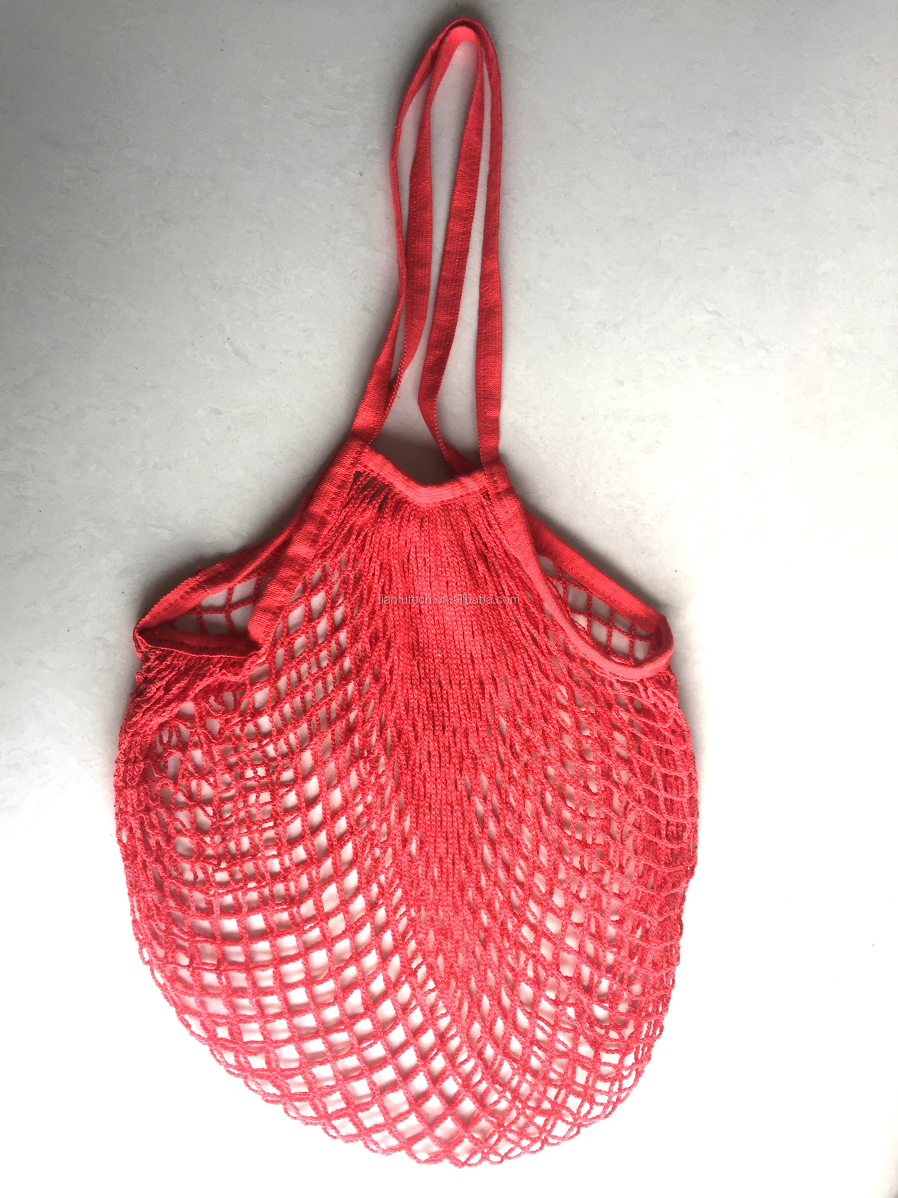 Long Handle Reusable Net Cotton Mesh Tote Fruit Bag - Buy Colorful ...