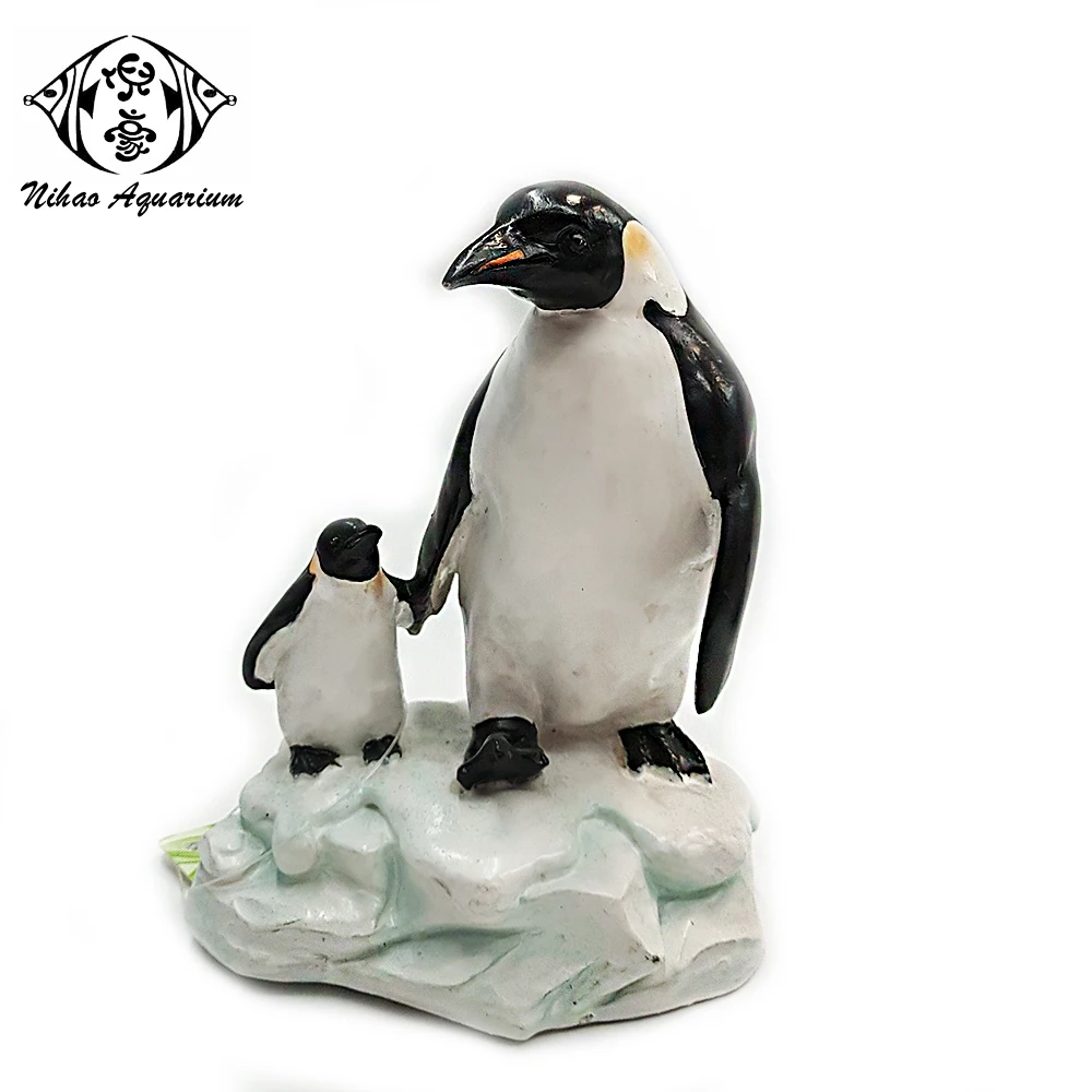 Aquarium Fish Tank Resin Animal Penguin Statue Small Size Decoration ...